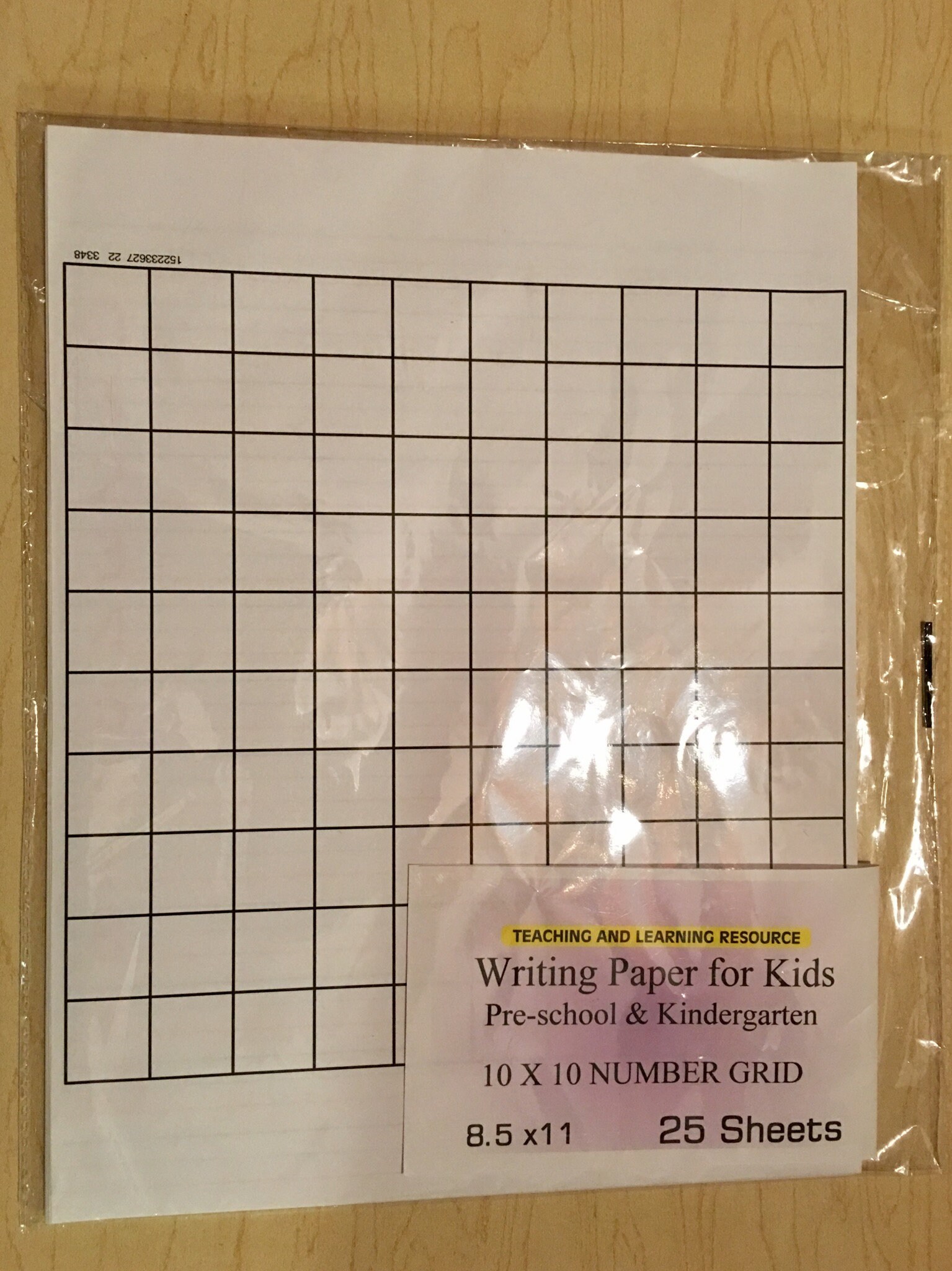 10 X 10 Number Grid Paper - Writing Paper for Kids - - 11 X 8.5 In, 20 ...