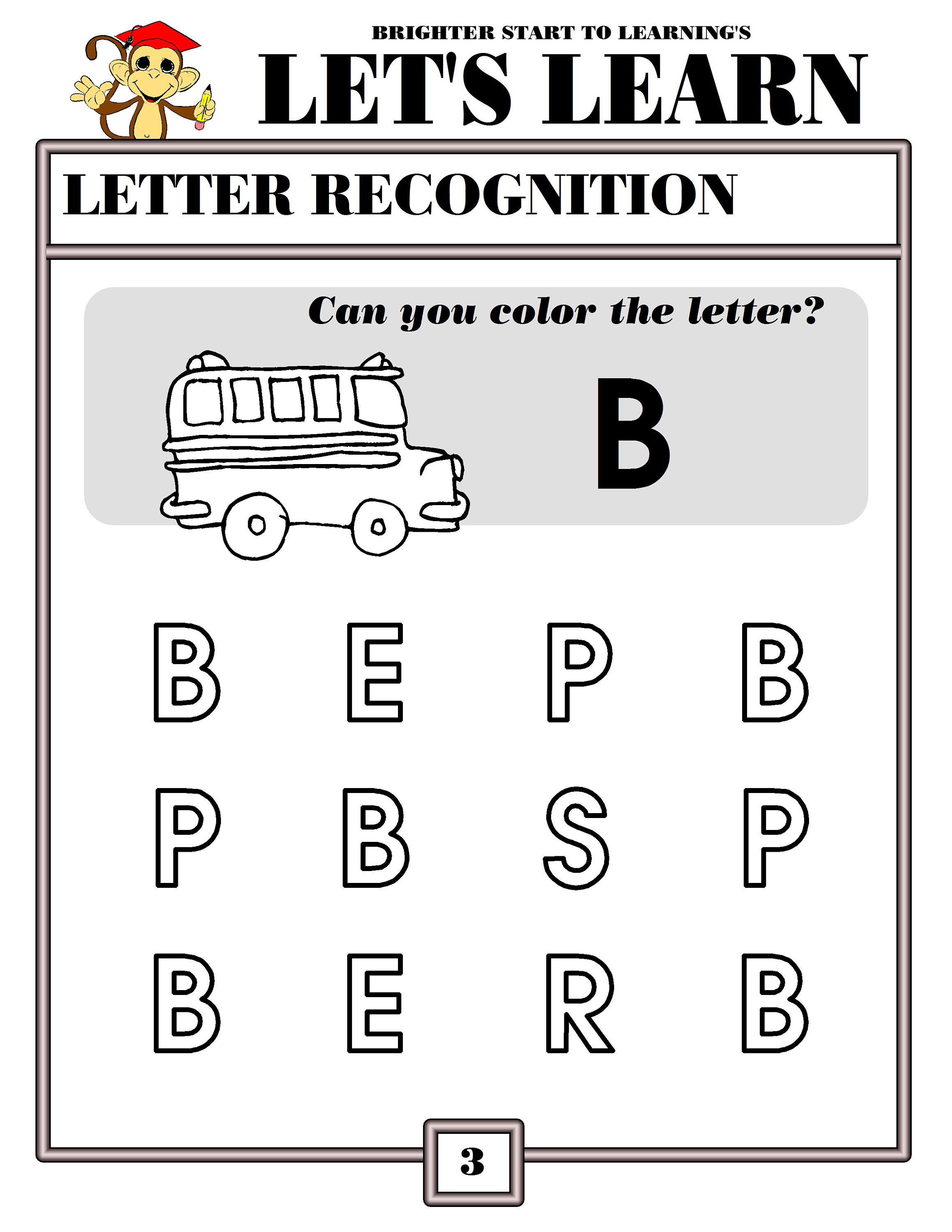 INSTANT DOWNLOAD BSTL Lets Learn Letter Bb Work - Etsy