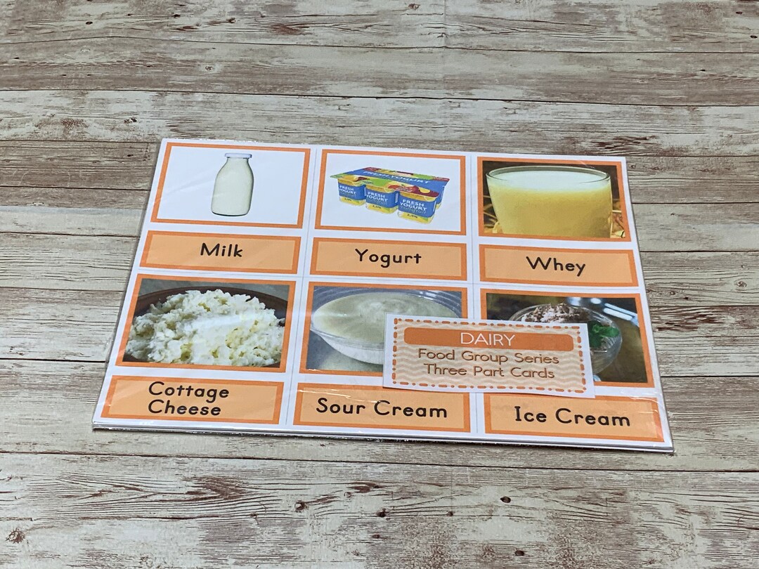 Dairy - Food Groups Series - Three Part Card Set (PRINTED) - Montessori ...