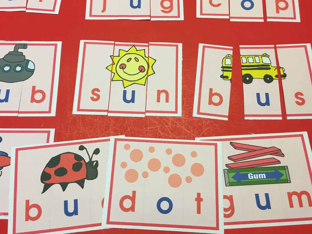 Pink Series Montessori - CVC WORDS Puzzles - Laminated Card Set - Etsy