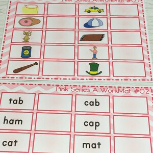 The Pink Series - Vowel A Workmats (40 Cards-4 Laminated Workmats ...