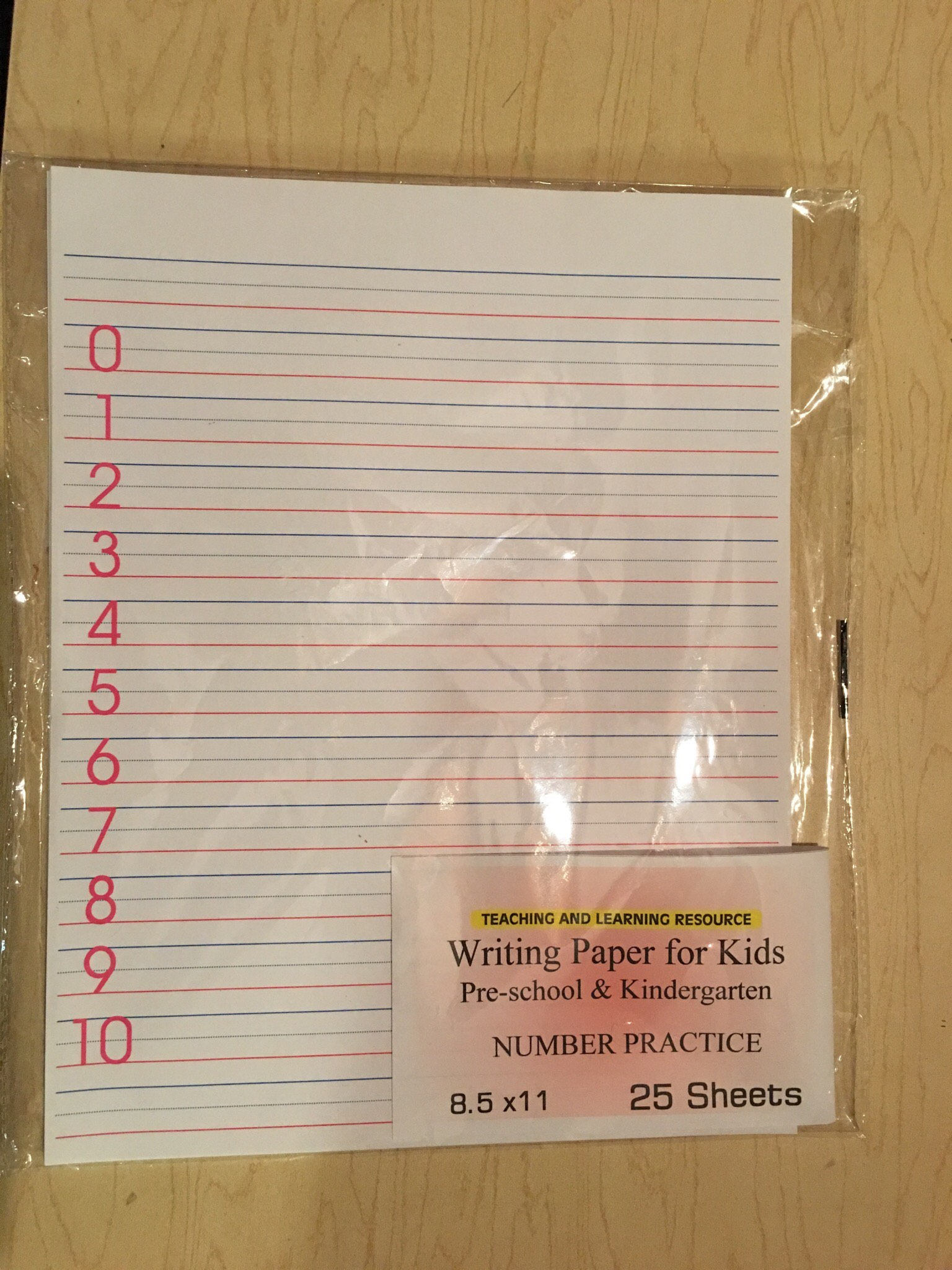 Writing Paper for Kids NUMBER PRACTICE 11X 8.5 In, 20 Lb, 25 Sheets - Etsy