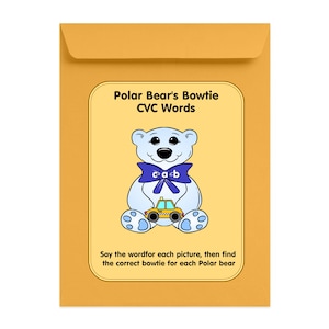 INSTANT DOWNLOAD - Polar Bear's Bow Tie - CVC Words - Activity Set for ...