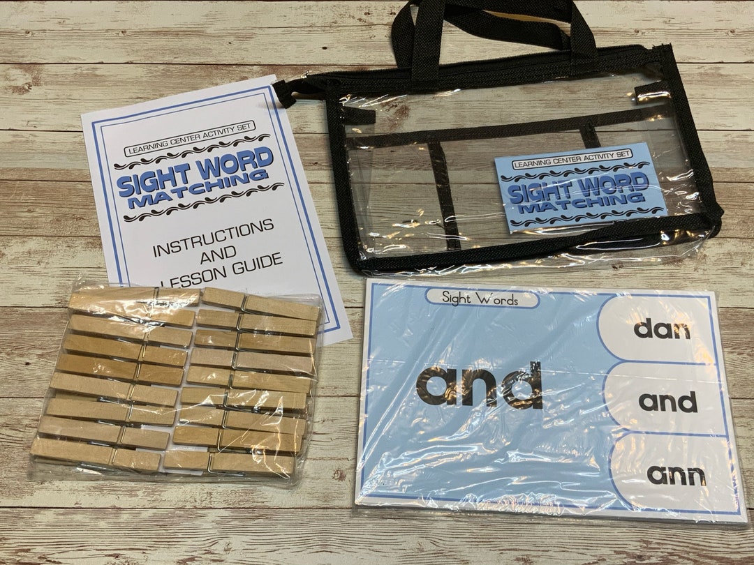 Sight Word Matching Game: Clothespin Learning Center Activity Set - Etsy