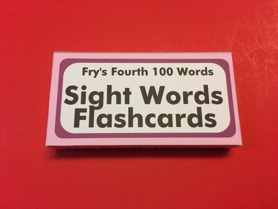 100 Flashcards Frys Sight Words 4th Hundred Words Flash | Etsy