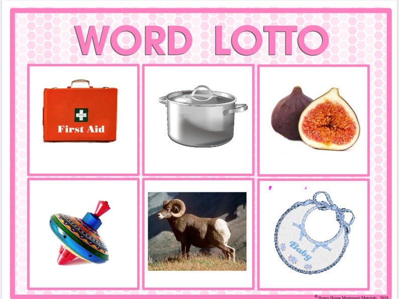 PINK SERIES Montessori Activity Word Lotto Educational - Etsy