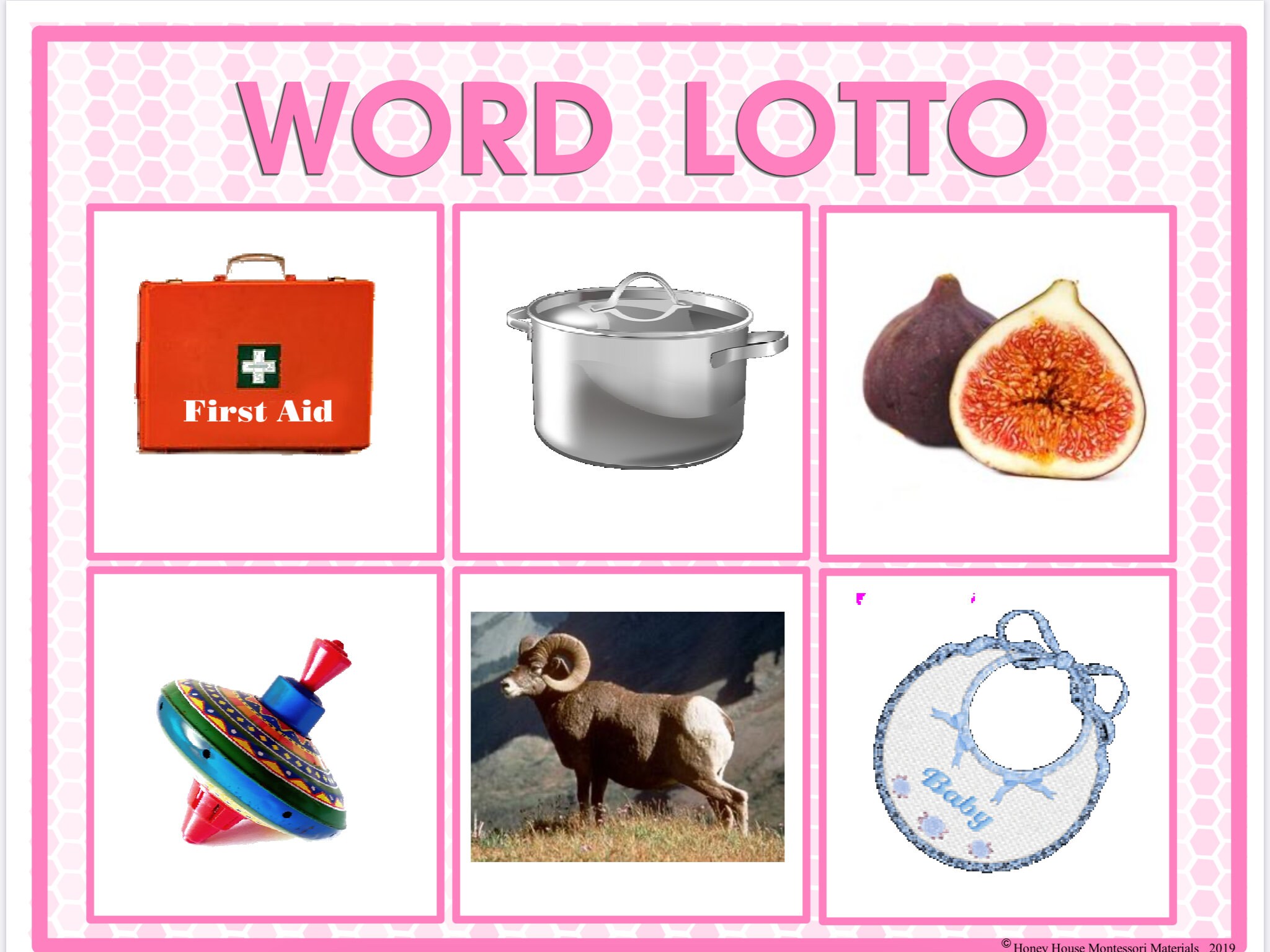 PINK SERIES Montessori Activity Word Lotto Educational - Etsy