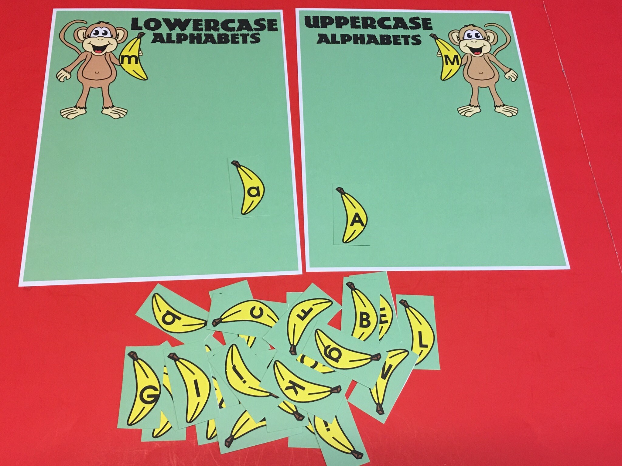 Monkey Banana Alphabet Sort Uppercase / lowercase - Etsy.de