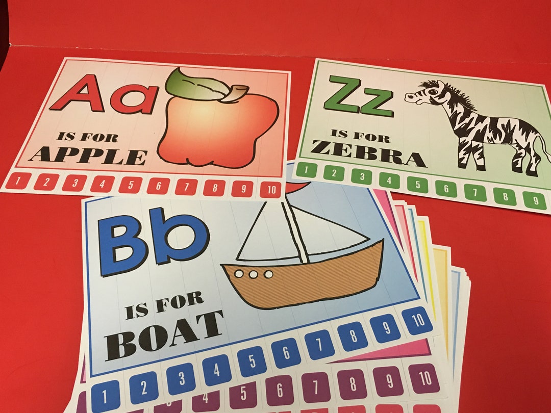 A-Z Letter Puzzles 1-10 Alphabets Puzzle Laminated. - Etsy