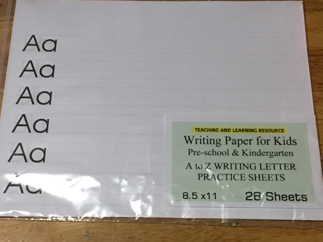 Writing Paper for Kids - A to Z Letter Writing Practice Sheets - 11 X 8 ...