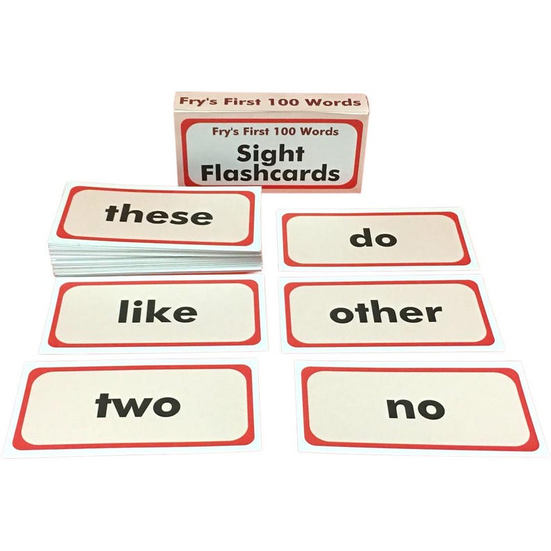 100 Flashcards - Fry”s Sight Words - 1st Hundred Words Flash Cards - Etsy
