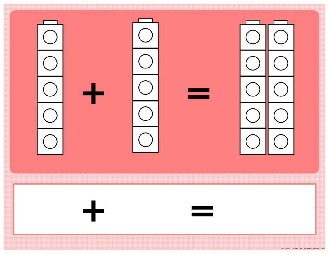 INSTANT DOWNLOAD - Unifix Cube Addition Mats and Unifix Cube Ten Frame ...