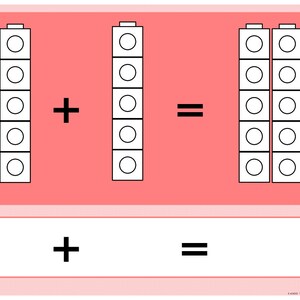 INSTANT DOWNLOAD - Unifix Cube Addition Mats and Unifix Cube Ten Frame ...