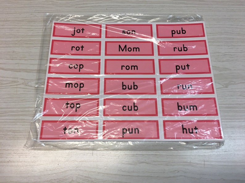 The Pink Series - Word Cards (180 Words) - Montessori Material for ...