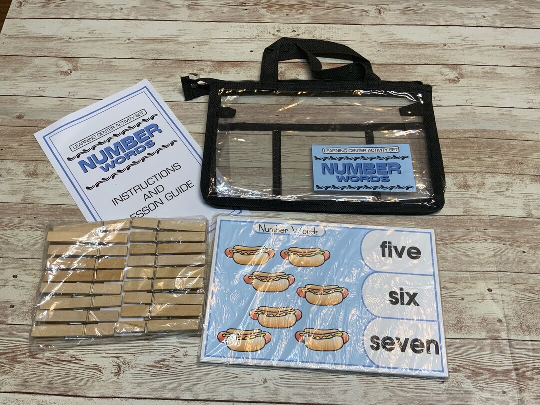 Learning Center Activity Set - Number Words - Clothespin Learning ...