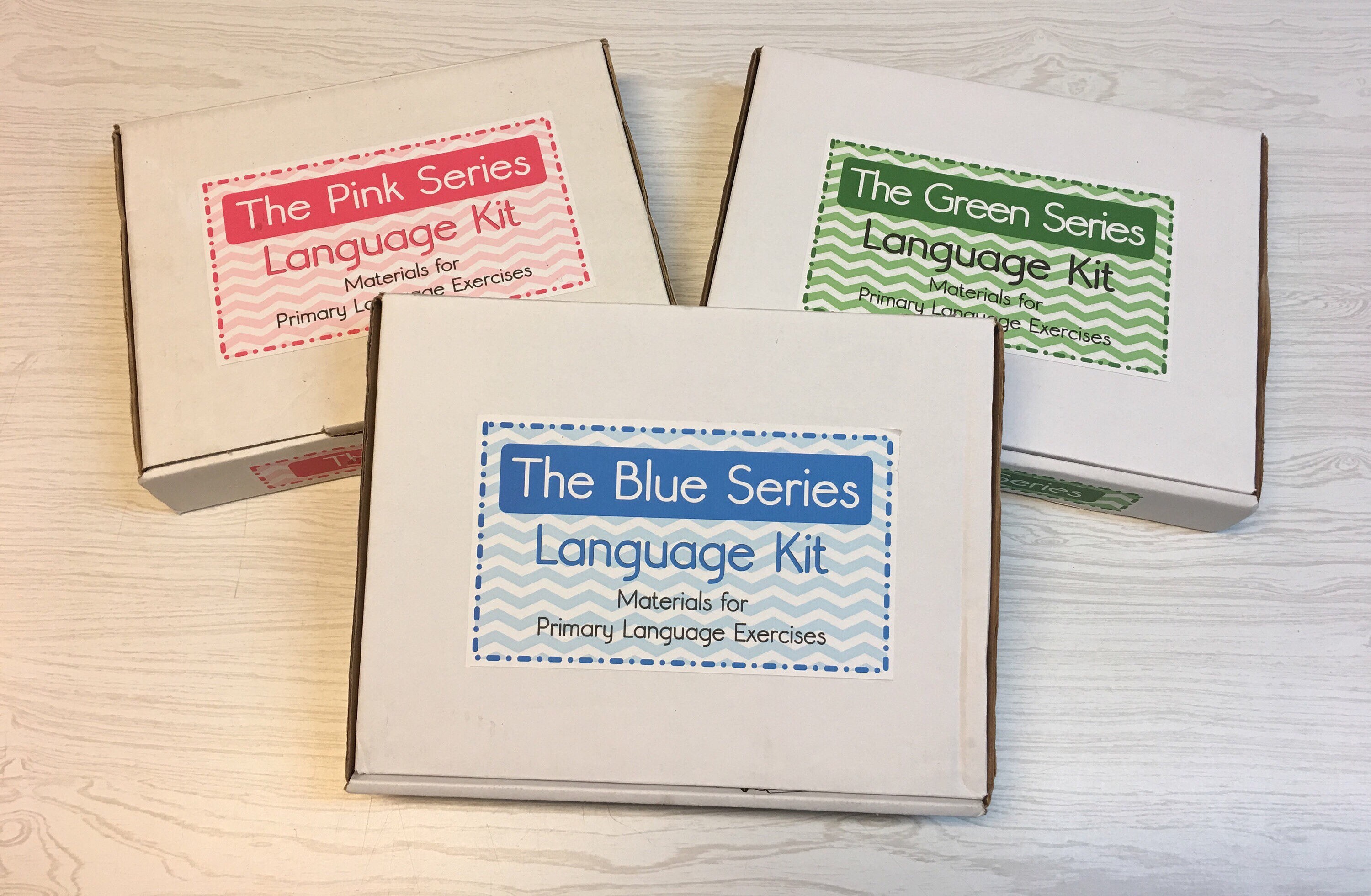 BUNDLED the Pink, Blue & Green Series All 3 Language Kits Montessori ...