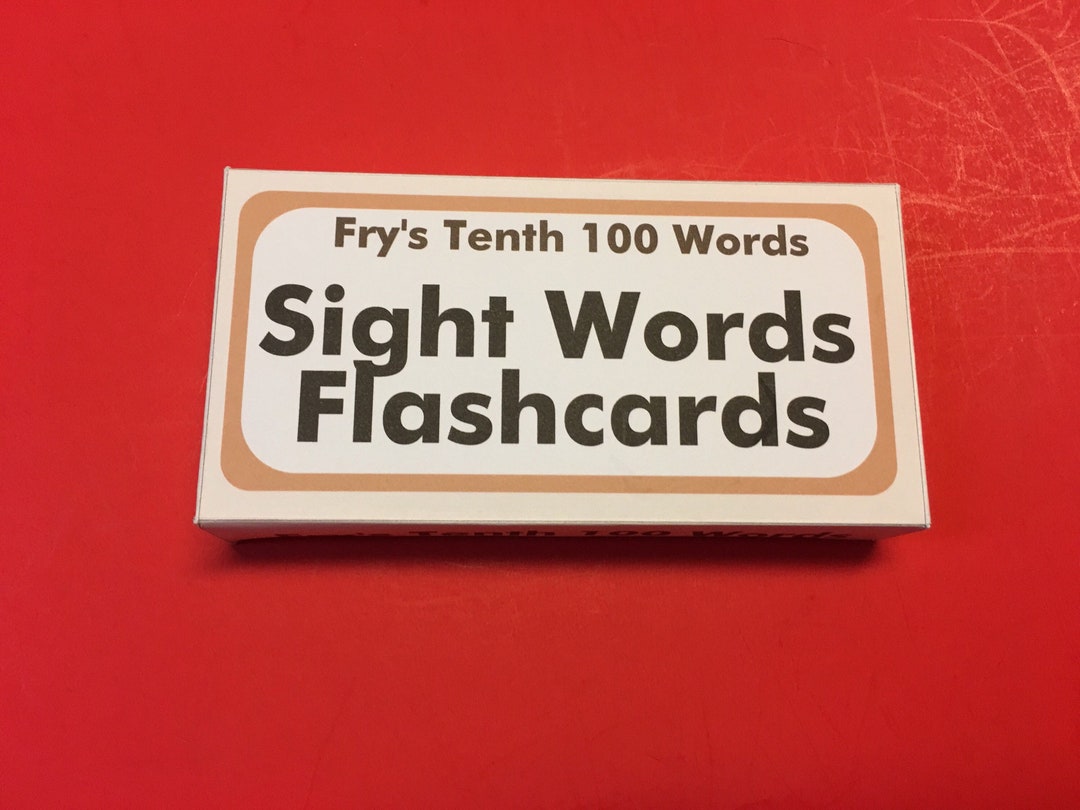 100 Flashcards Frys Sight Words 10th Hundred Words Flash Cards - Etsy