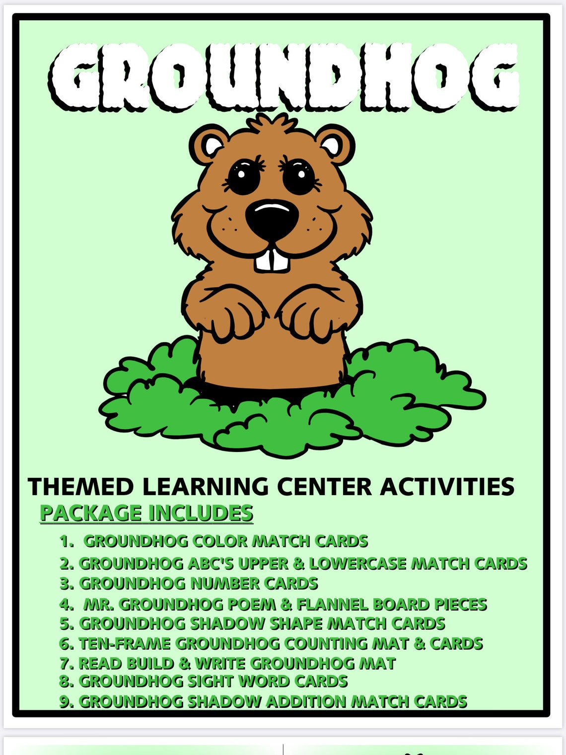Groundhog - INSTANT DOWNLOAD - - Themed Activities Package for Learning ...
