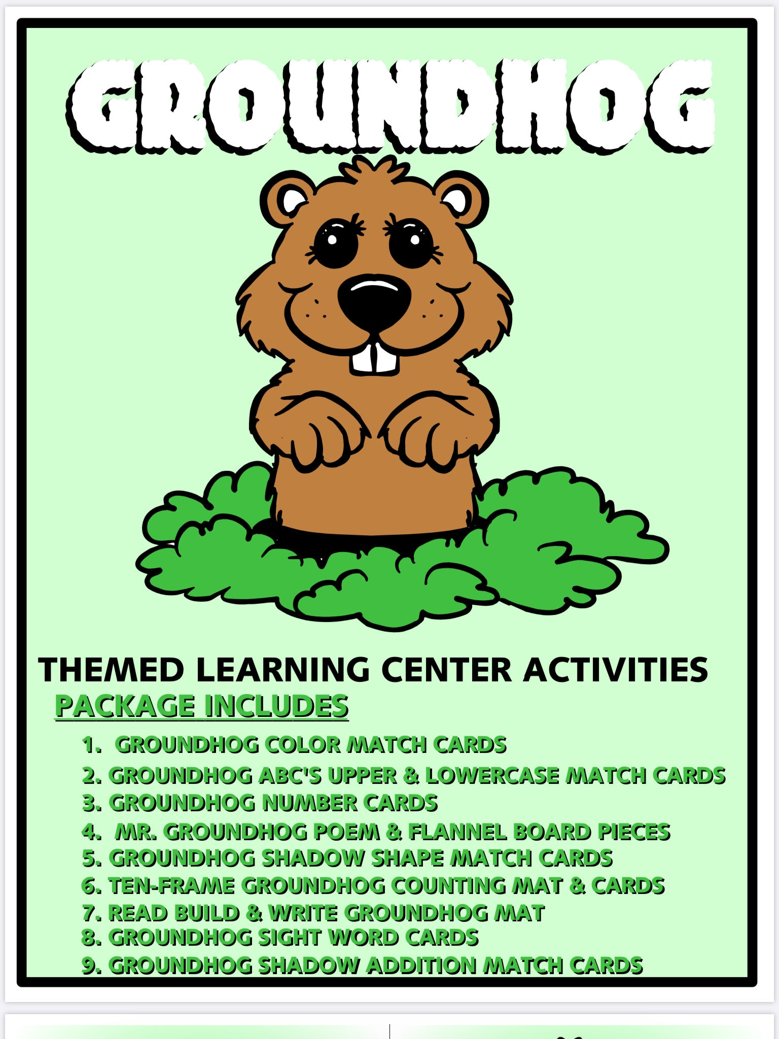 Groundhog - INSTANT DOWNLOAD - - Themed Activities Package for Learning ...