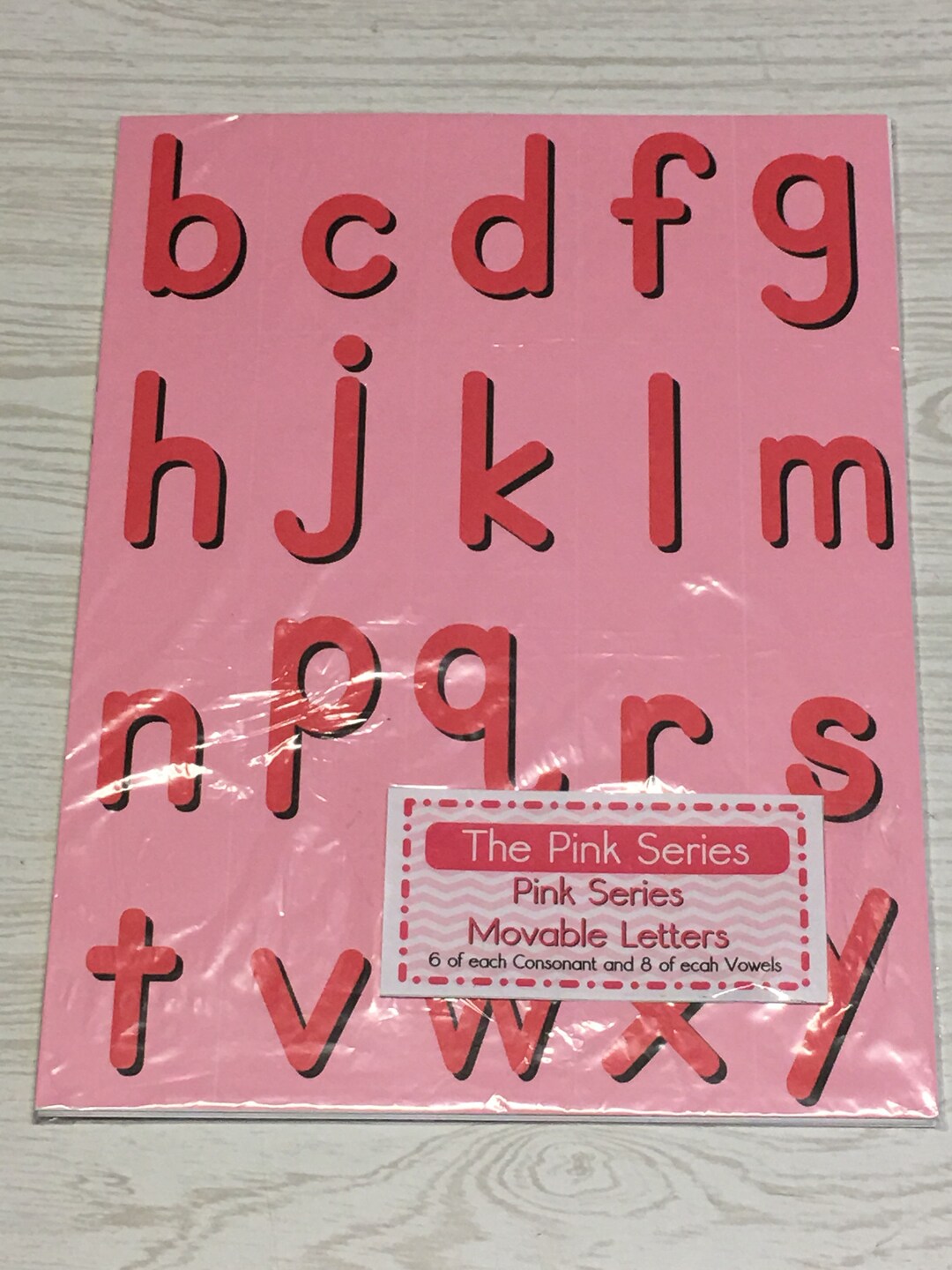 The Pink Series - Movable Alphabet / Pink Background - Montessori Set ...