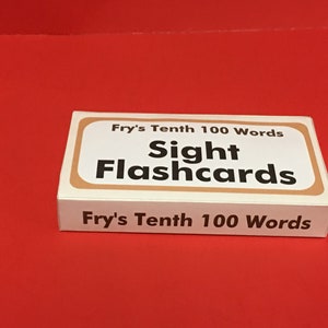 100 Flashcards - Fry”s Sight Words - 10th Hundred Words Flash Cards - Etsy