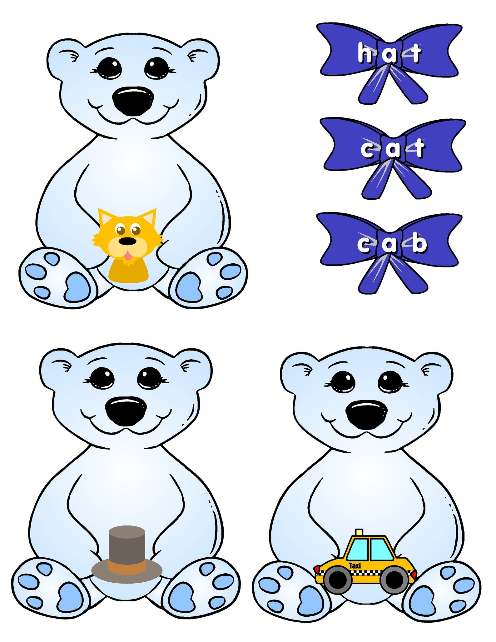 INSTANT DOWNLOAD - Polar Bear's Bow Tie - CVC Words - Activity Set for ...