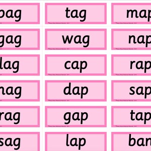 PINK SERIES Montessori Activity Word Cards Educational Material ...