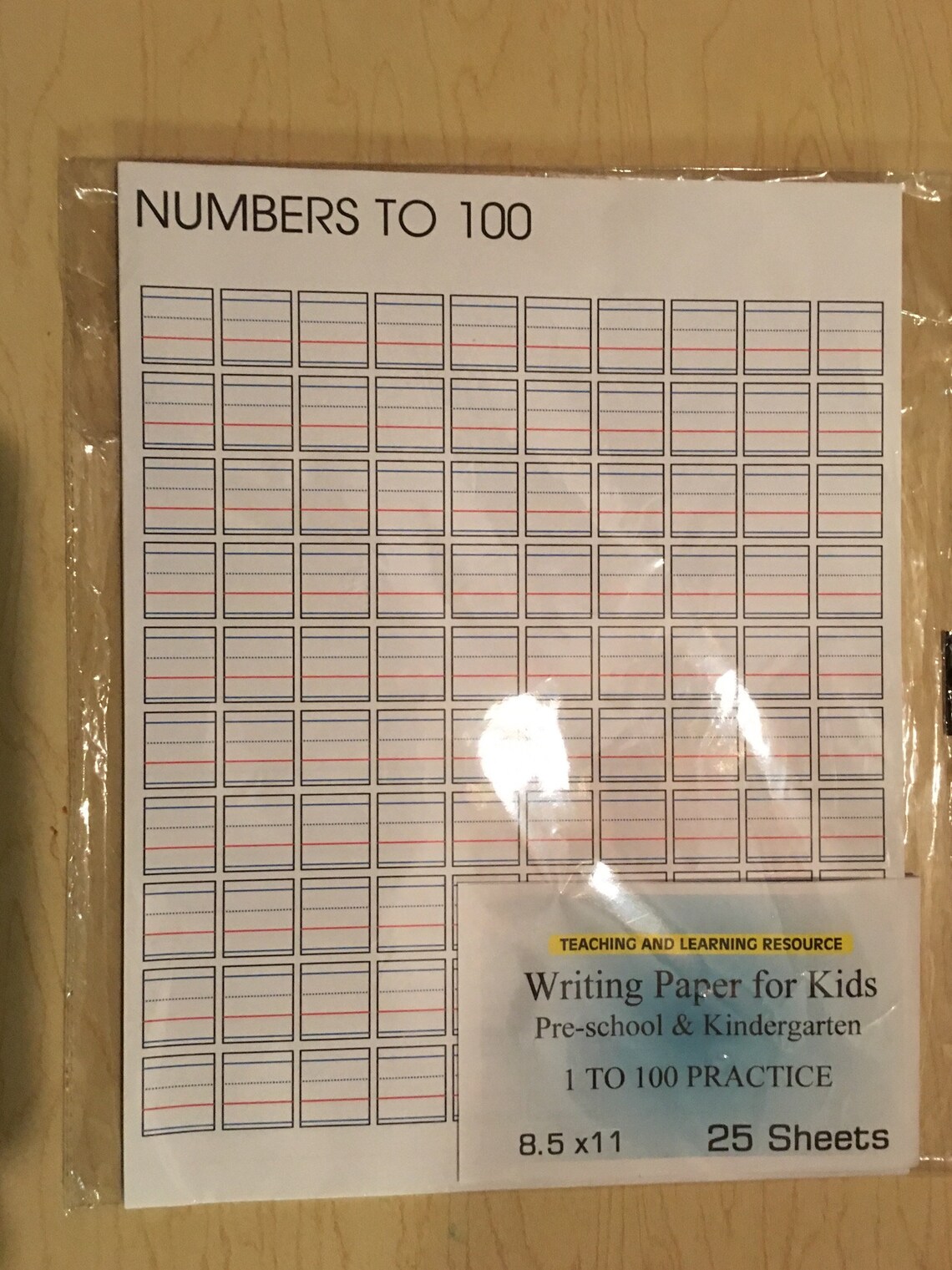 Writing Paper for Kids - Numbers 1-100 - 11 X 8.5 In, 20 Lb, 25 Sheets ...