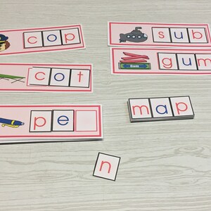 The Pink Series - Picture Strips With Movable Letters - Montessori ...