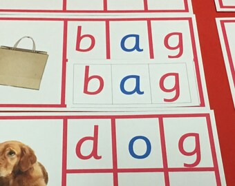 Pink Series Montessori Medial Sounds CVC WORD CARDS 45 | Etsy