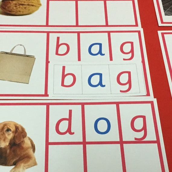 Pink Series Montessori CVC WORD CARDS 45 Laminated Cards - Etsy