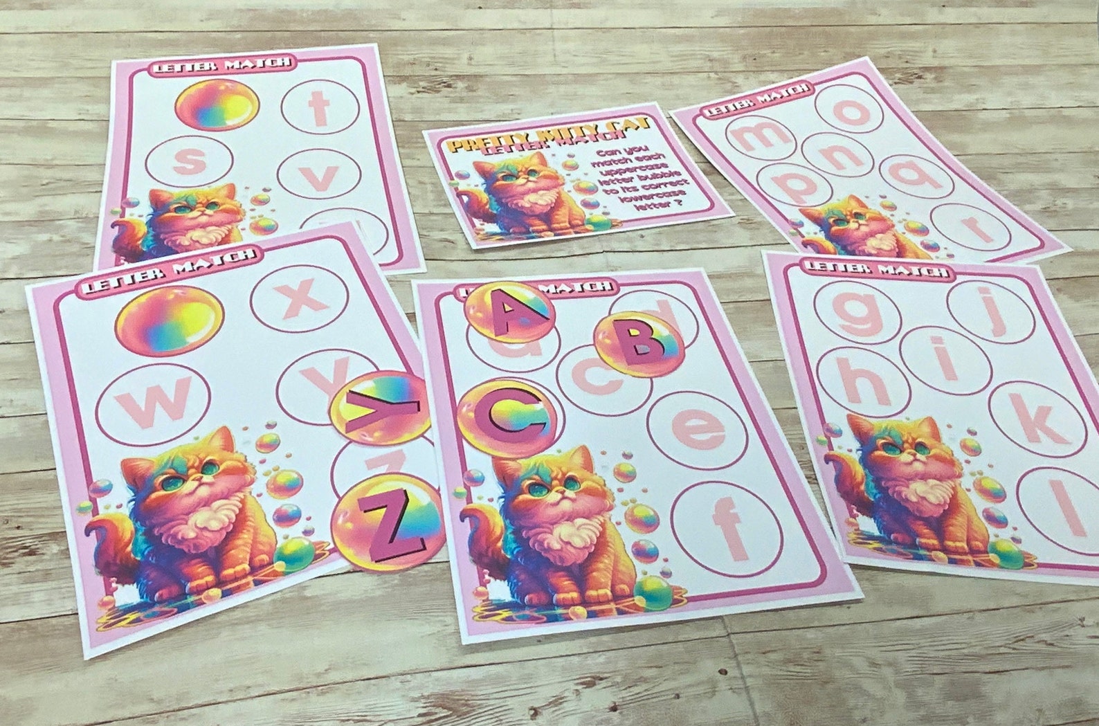 Preschool Learning Games - Pretty Kitty Cat Bubble Match | Uppercase ...