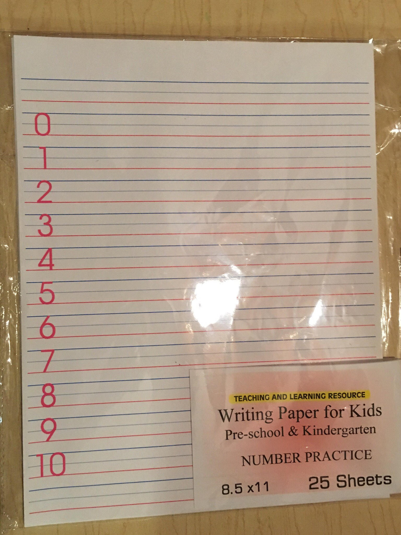 Writing Paper for Kids - NUMBER PRACTICE - 11X 8.5 In, 20 Lb, 25 Sheets ...