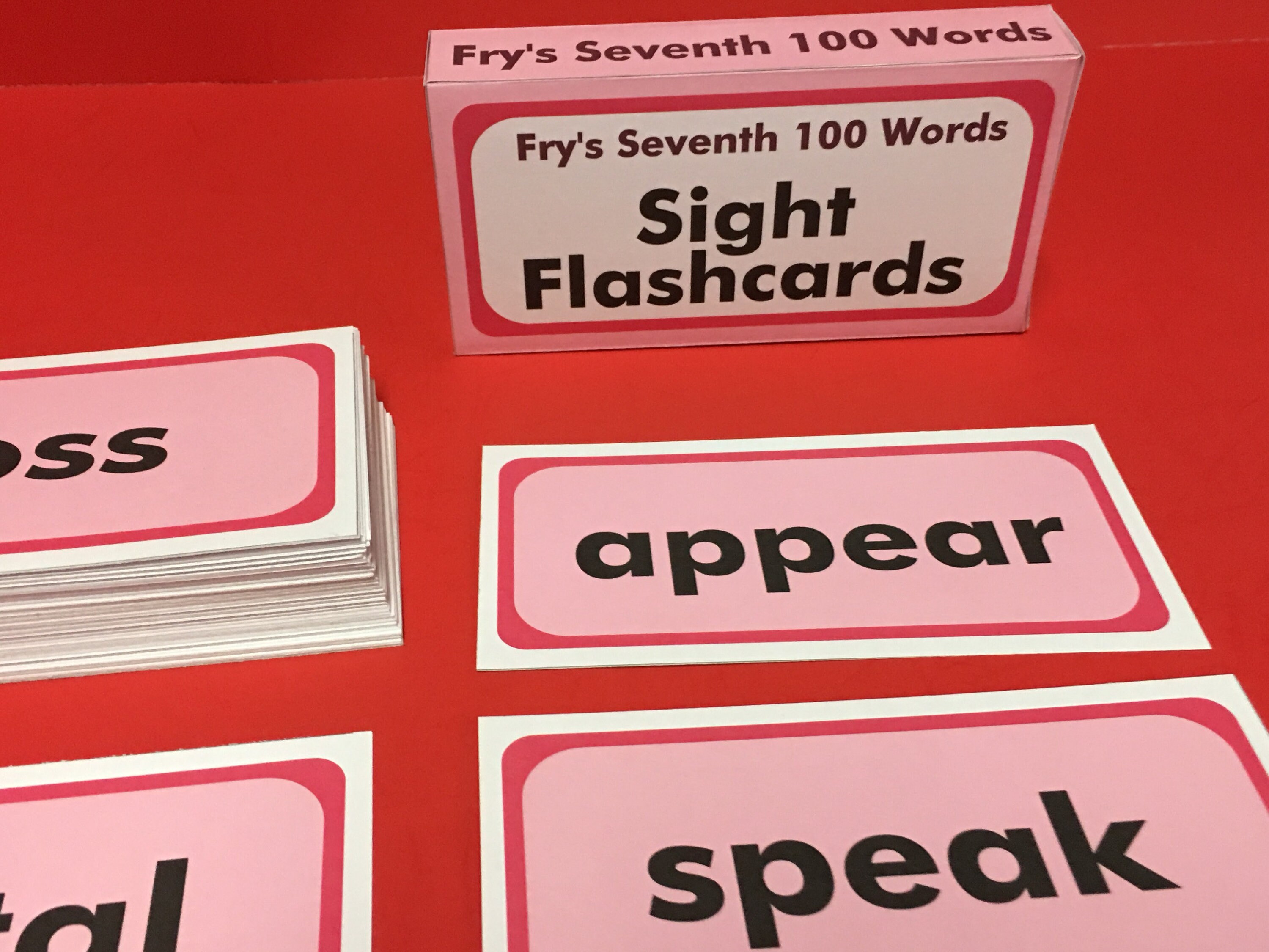 100 Flashcards - Fry”s Sight Words - 7th Hundred Words Flash Cards ...