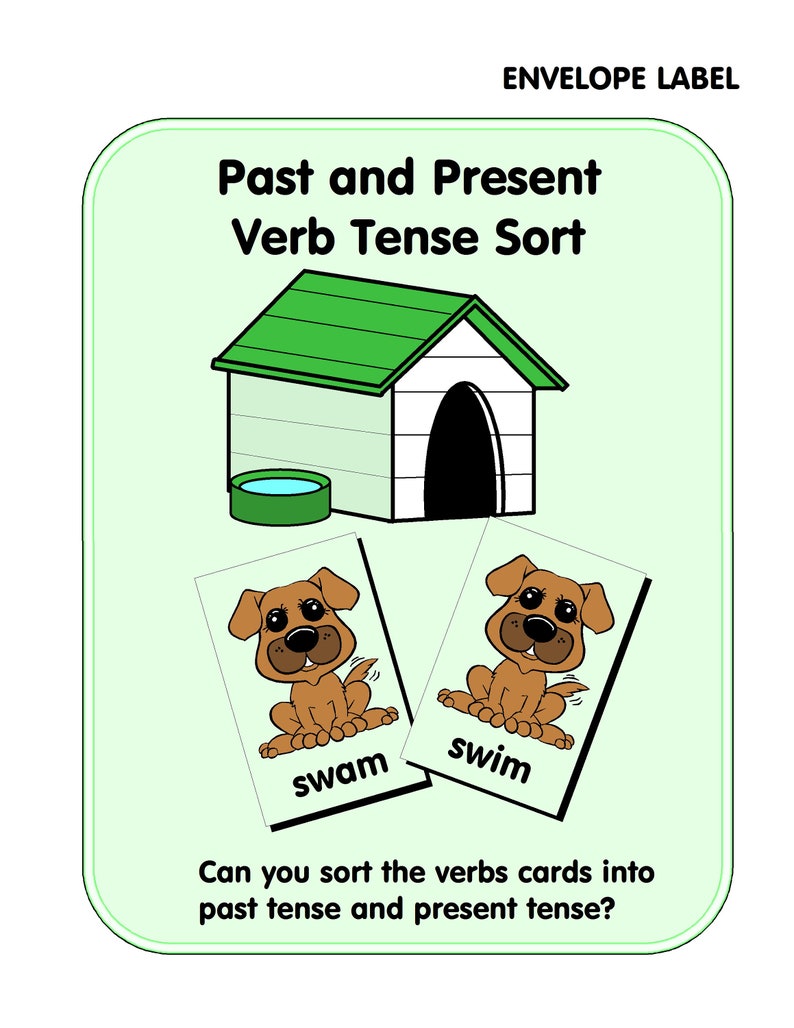 INSTANT DOWNLOAD Past Tense and Present Tense Sort - Etsy