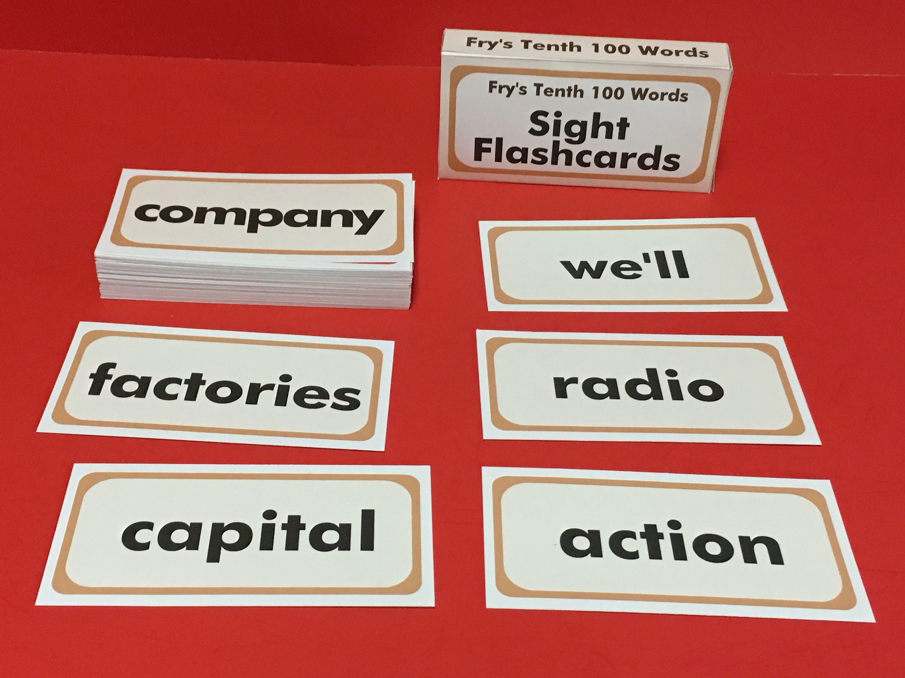 100 Flashcards - Fry”s Sight Words - 10th Hundred Words Flash Cards - Etsy