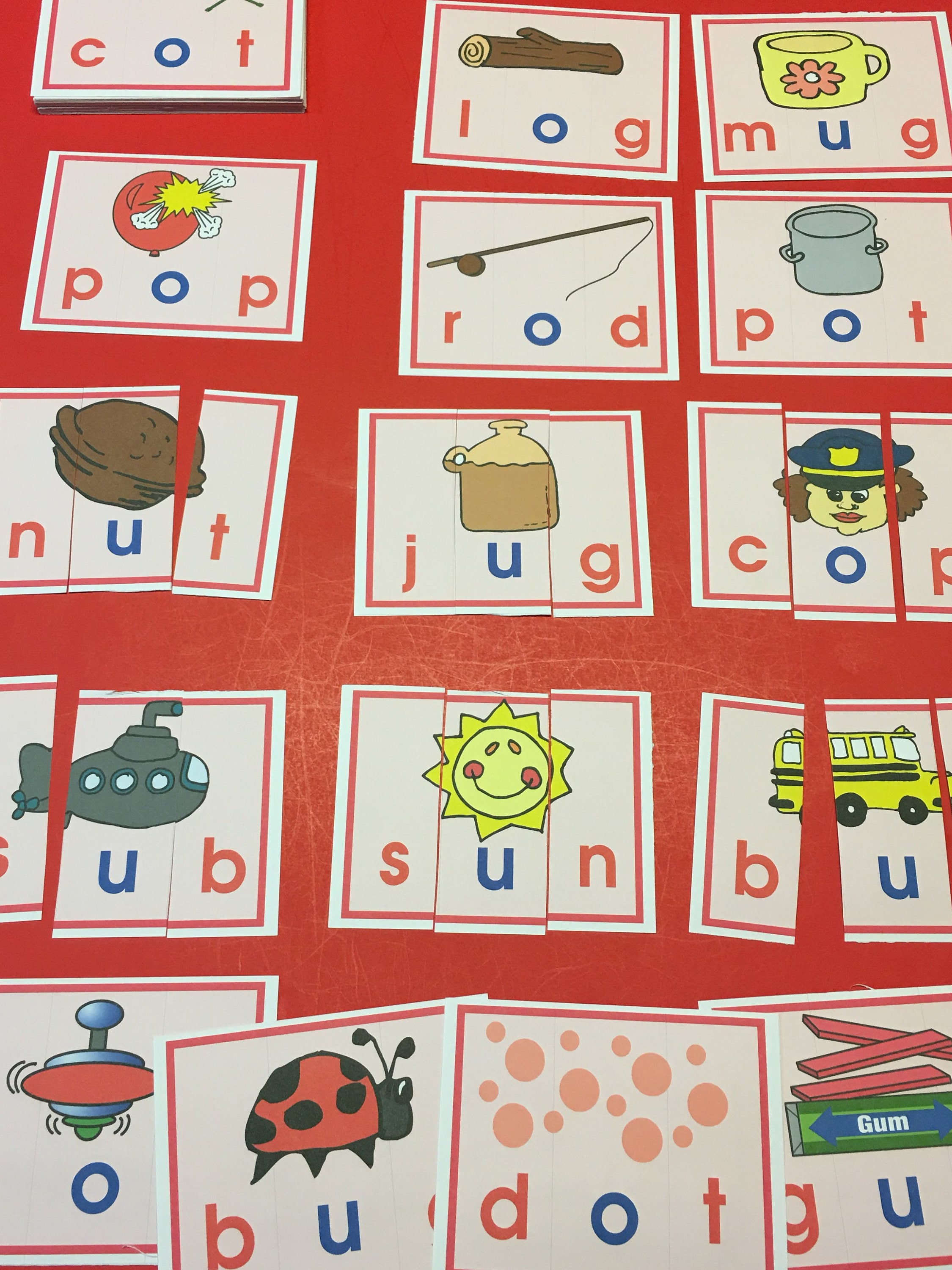 Pink Series Montessori CVC WORDS Puzzles Laminated Card Set - Etsy