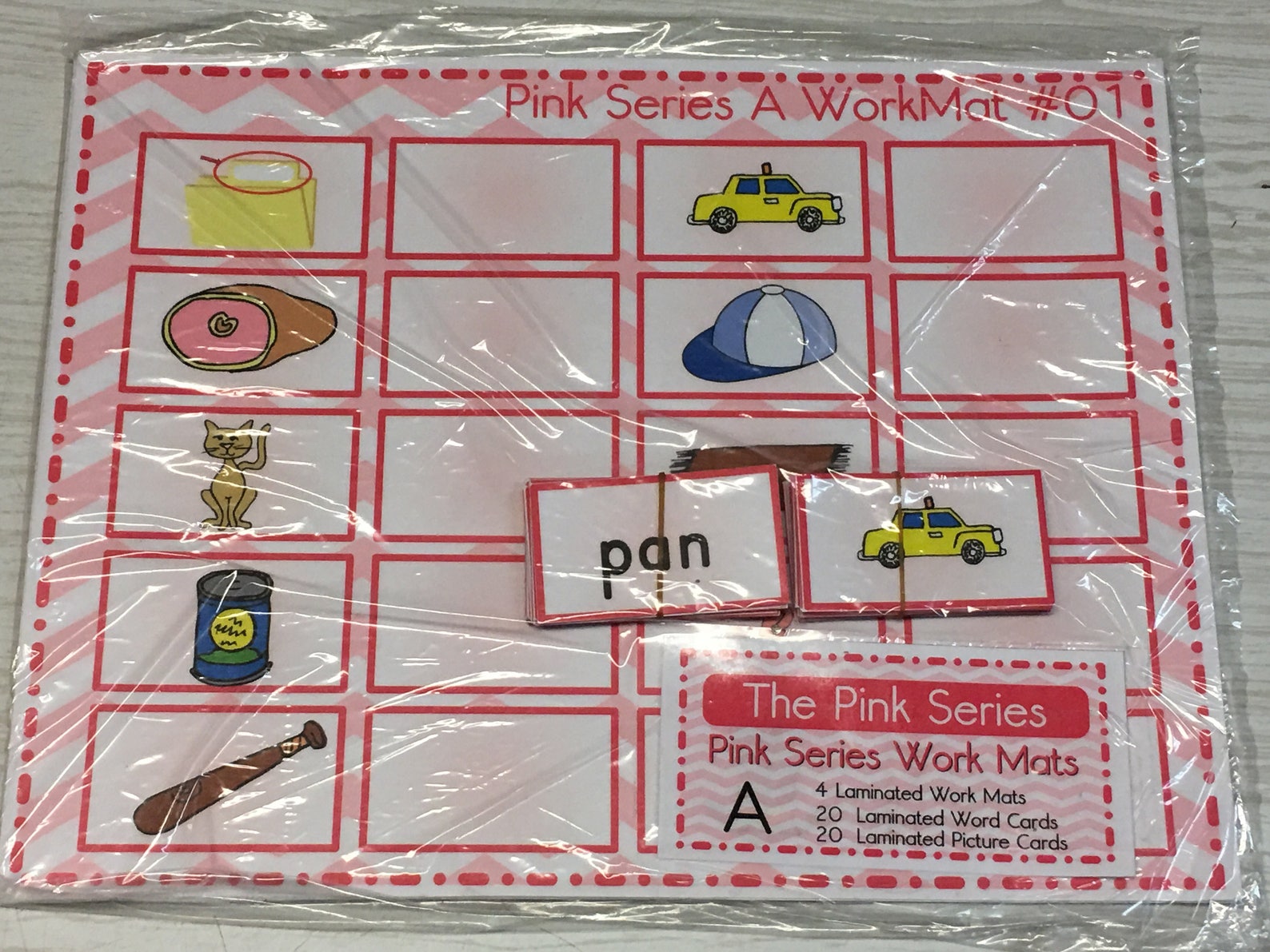 The Pink Series - Vowel A Workmats (40 Cards-4 Laminated Workmats ...