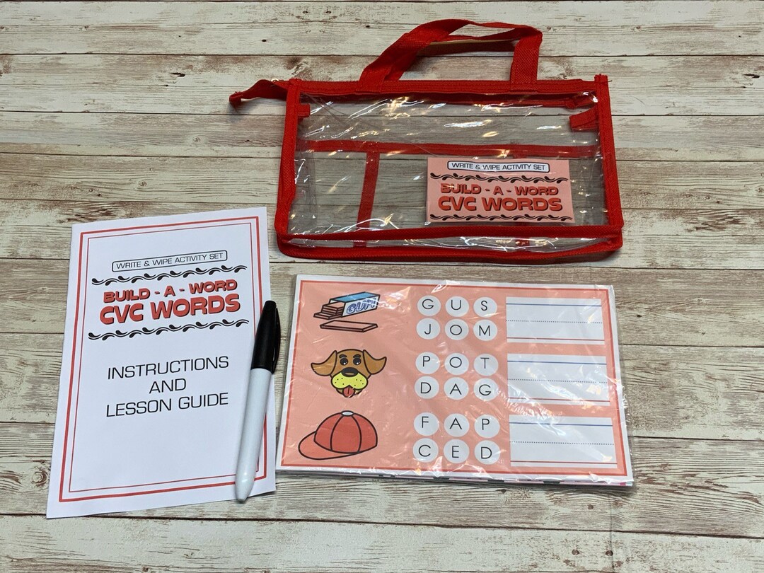 Write & Wipe Activity Set -build a Word CVC Words - Etsy