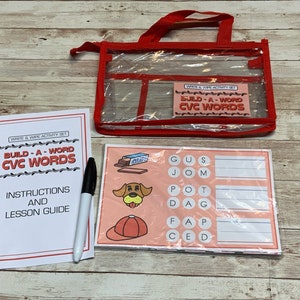 Write & Wipe Activity Set -build a Word CVC Words - Etsy