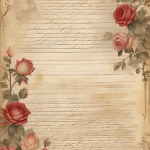 32 Vintage Antique Rose Floral Journal Pages, Junk Journal Pages Basic ...