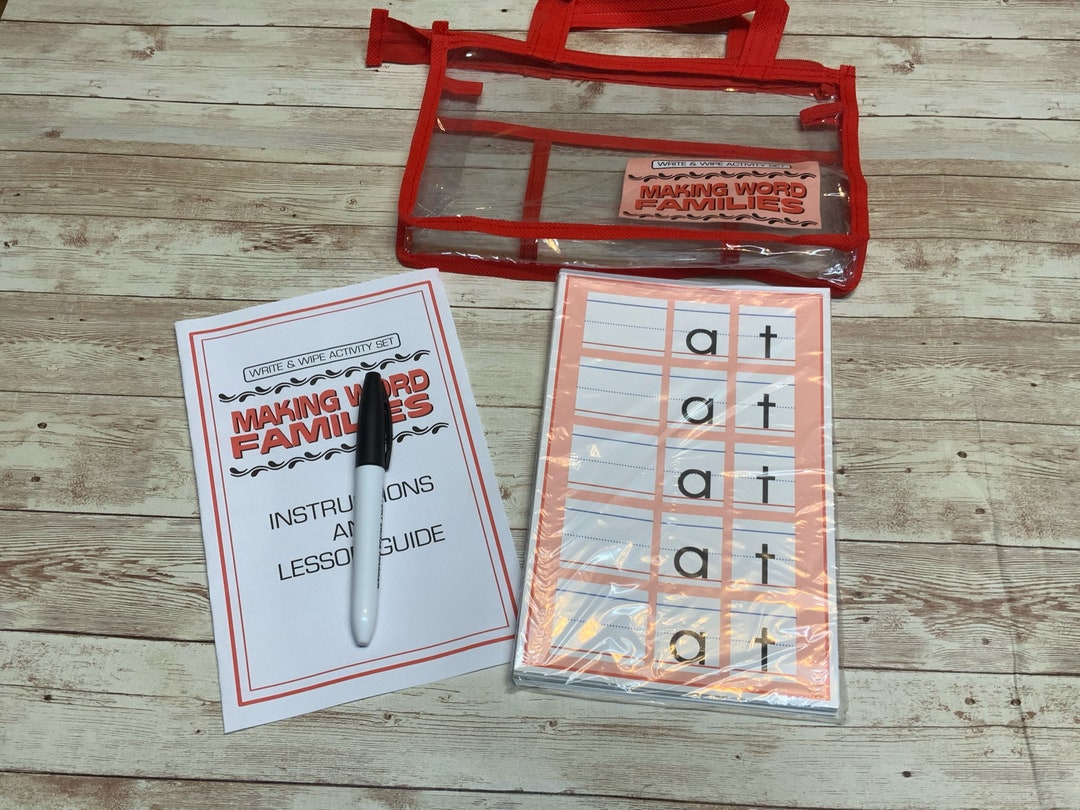 Write & Wipe Activity Set - Making Word Families - Etsy