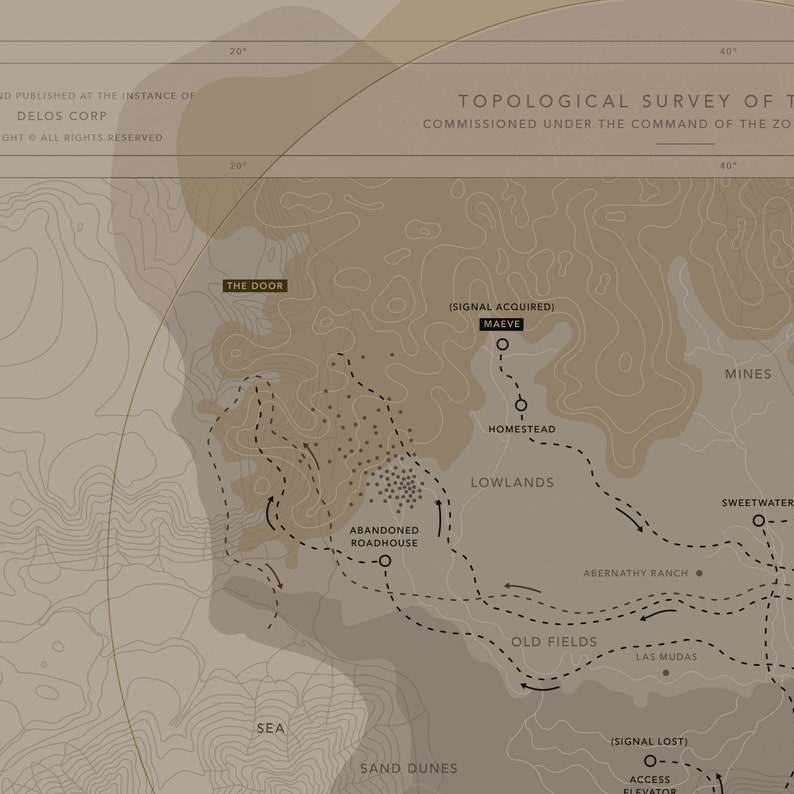 Westworld Map Travel TV Sci-fi Fantasy Western Vintage Poster - Etsy