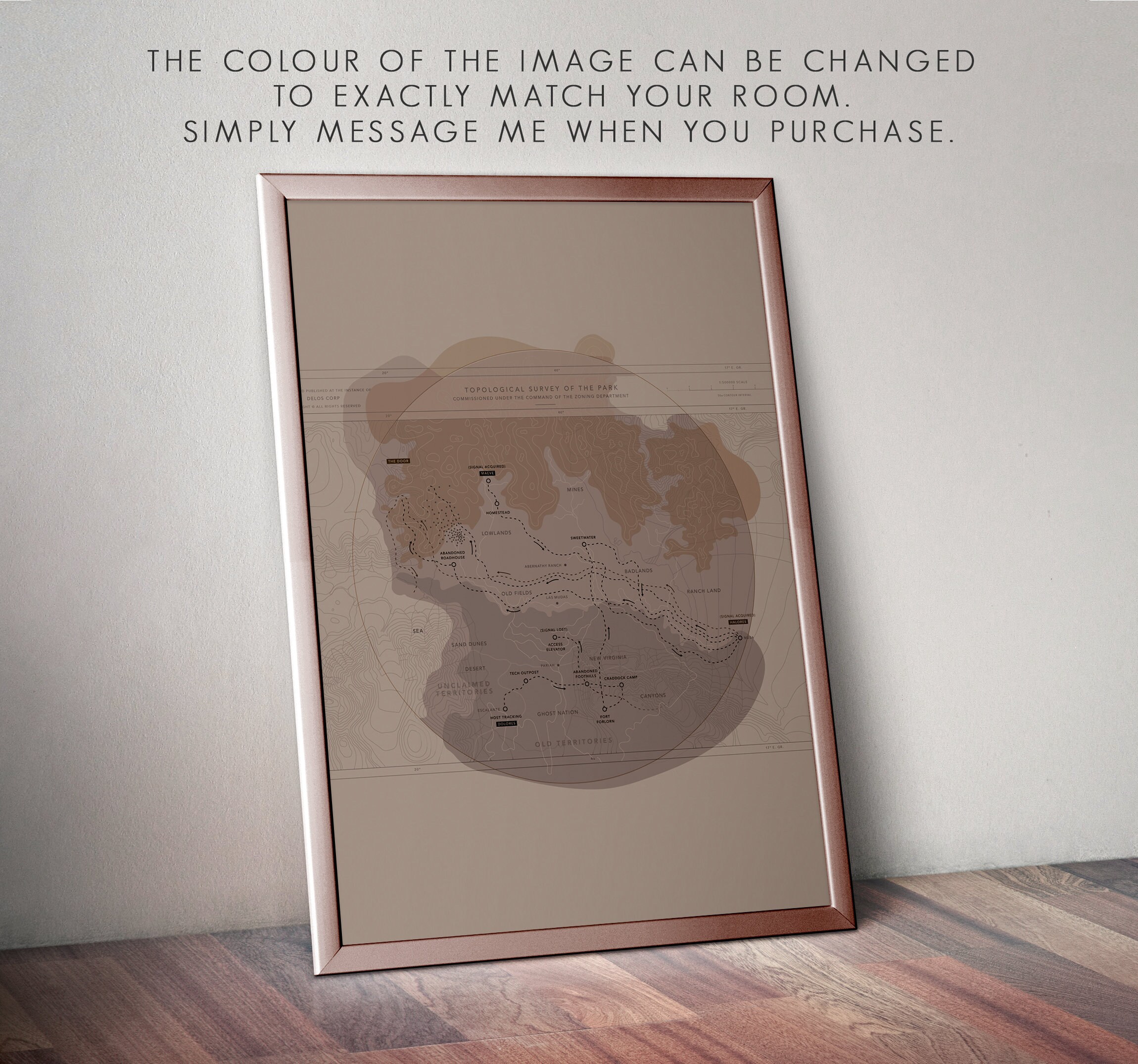 Westworld Map Travel TV Sci-fi Fantasy Western Vintage Poster Print ...