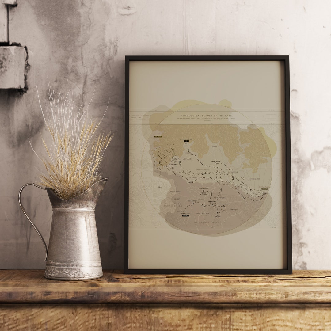 Westworld Map Travel TV Sci-fi Fantasy Western Vintage Poster Print - Etsy