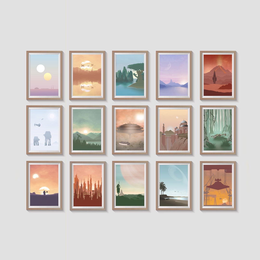 Star Wars Landscape Travel Poster Print - Tatooine - Hoth - Takodana ...