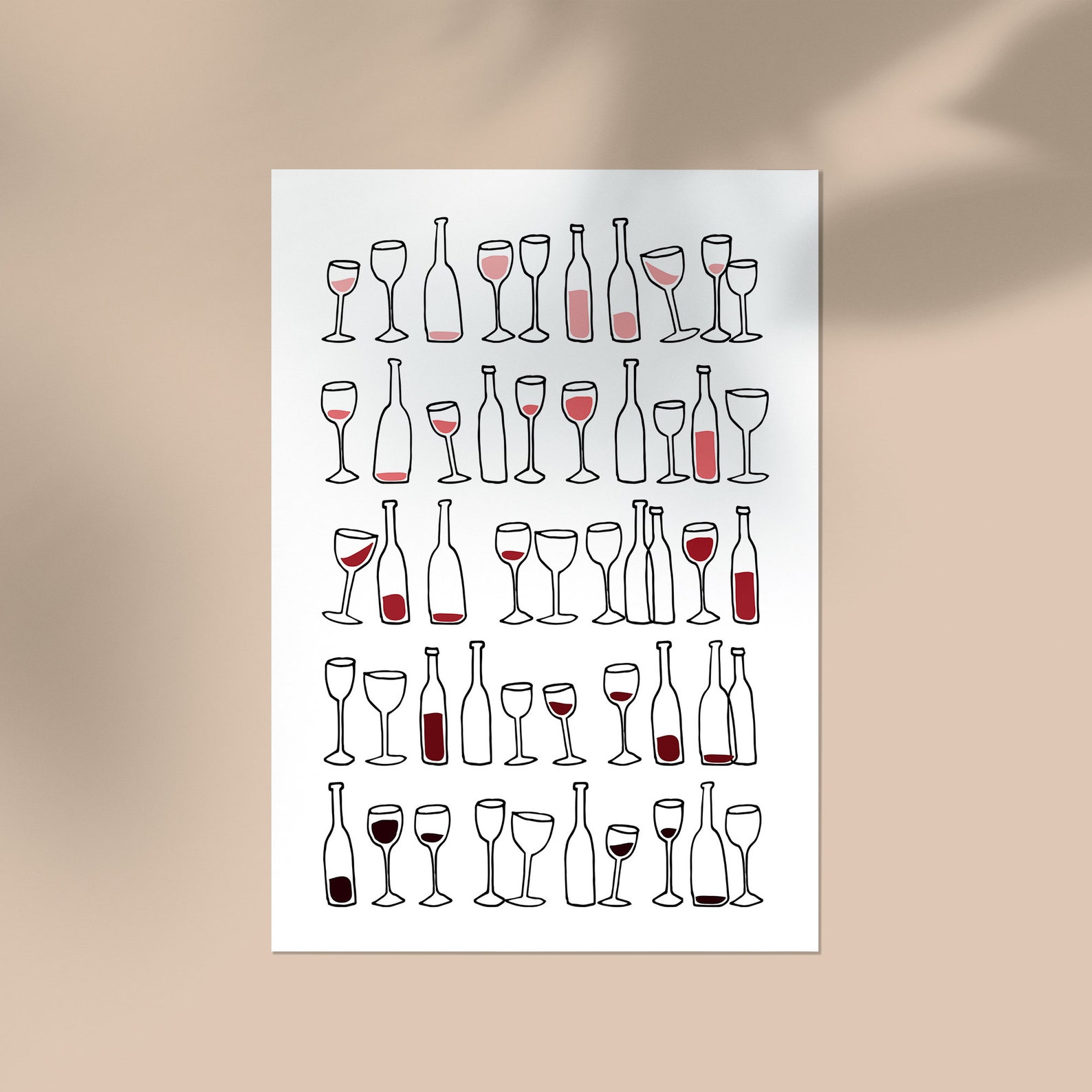 Red Wine Printable Wall Art Poster Bar Wall Decor Wine - Etsy