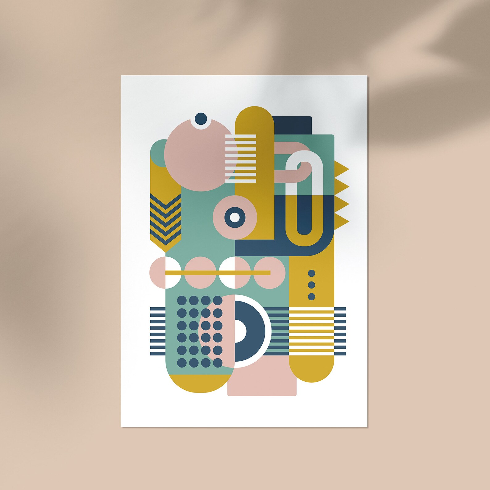Geometric Poster in Mid Century Style, Printable Wall Art Instant ...
