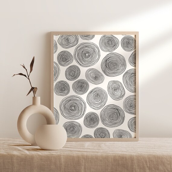 Wood art print Illustration of wooden rings Printable wall | Etsy