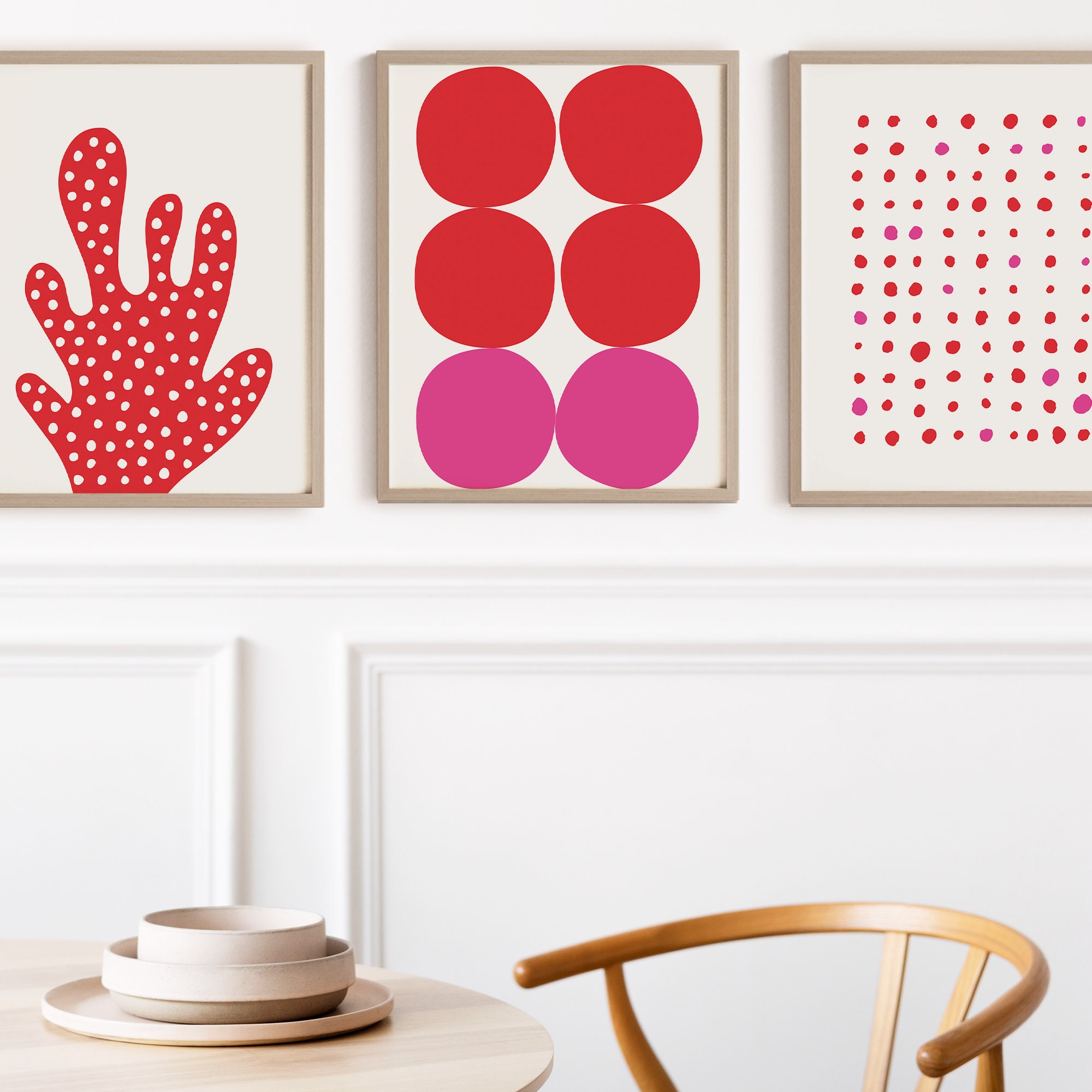 Red and Pink Abstract Art Prints, Set of 6 (digital Download) - Etsy